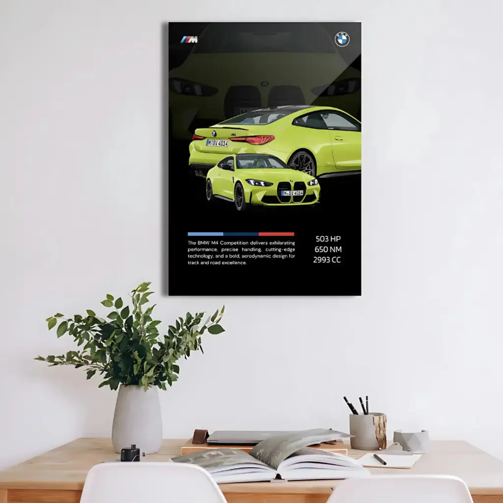 BMW M4 Performance Coupe Metal Poster | Artora